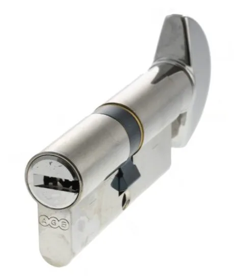 AGB 15 Pin 35mm x 35mm Euro Profile Key To Turn Cylinder Polished ...