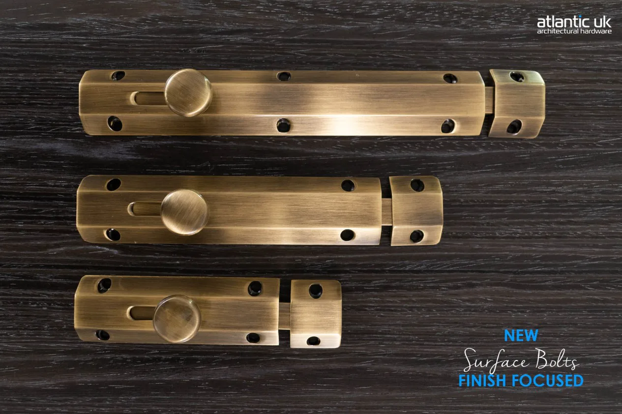 Atlantic 8" Solid Brass Surface Door Slide Bolt Antique Brass ...